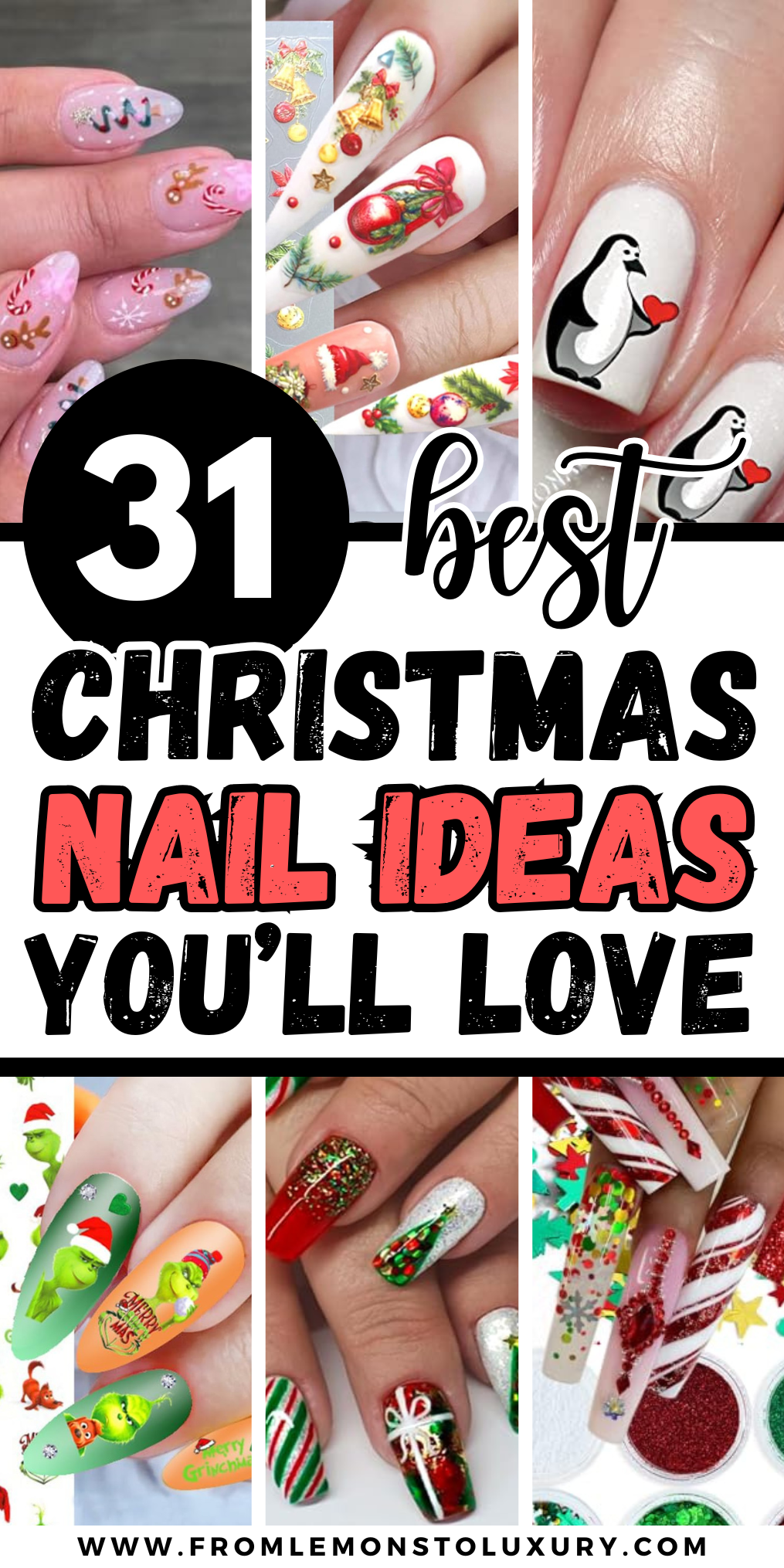 31+ Best Christmas Nail Ideas That Are Stunning - From Lemons To Luxury