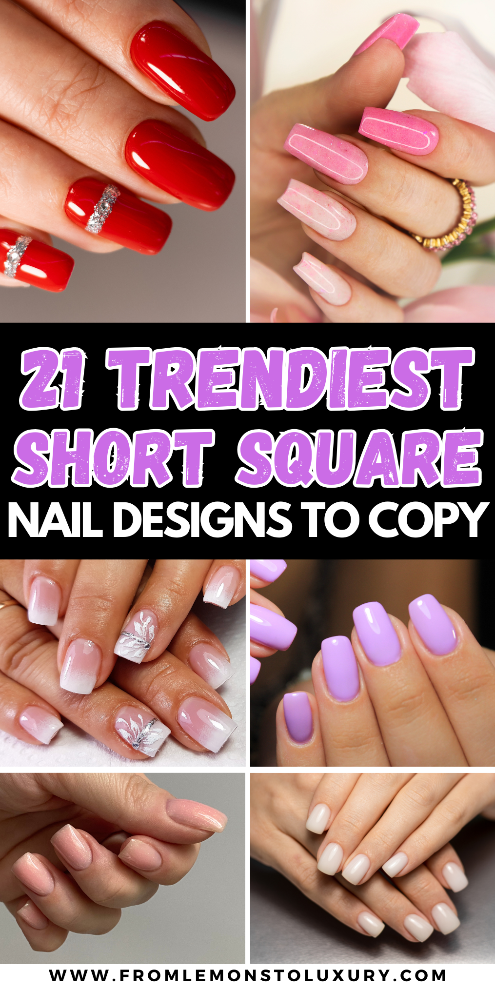 21+ Insanely Cute Short Square Nail Designs To Copy - From Lemons To Luxury