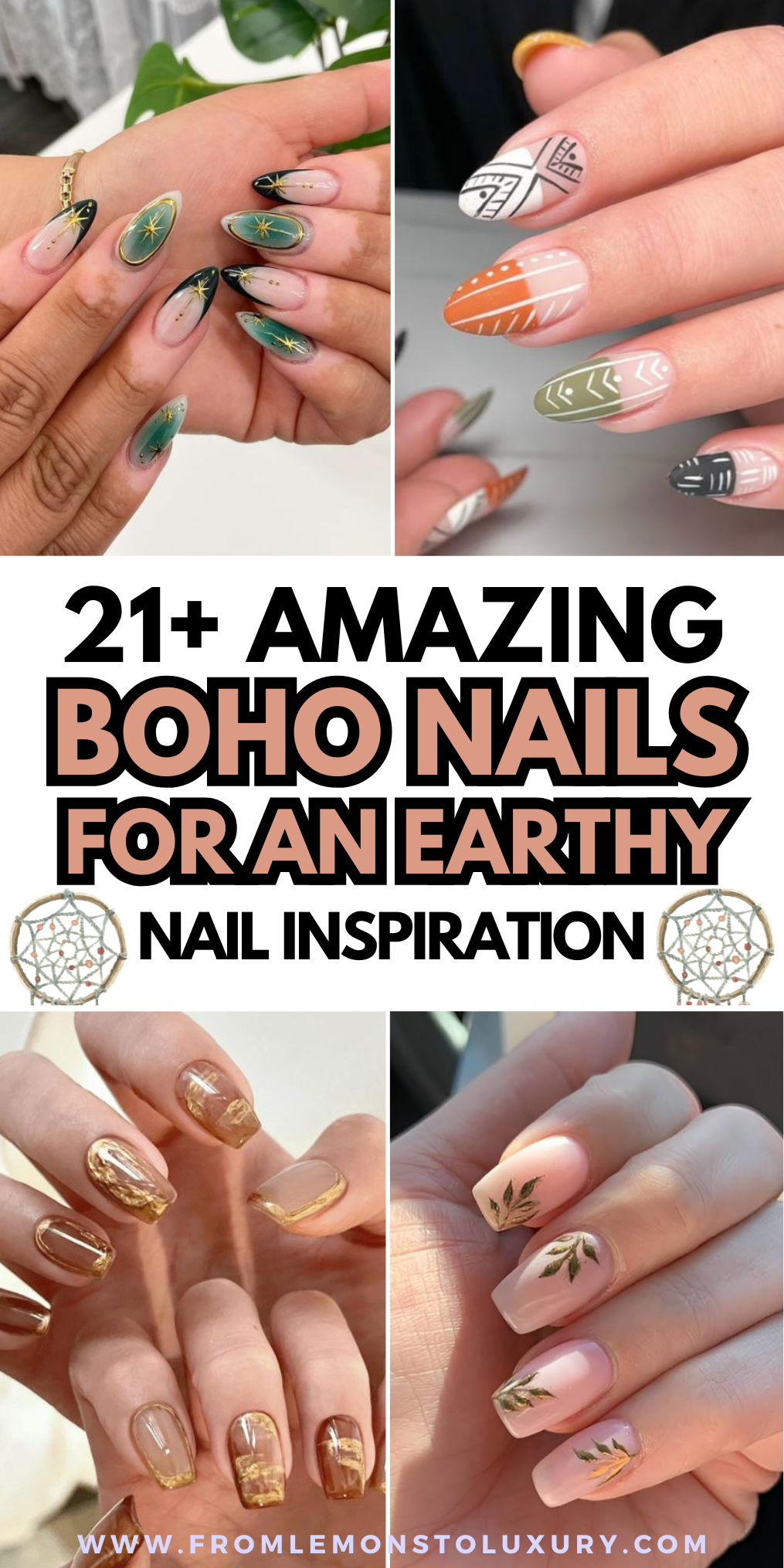 21+ Cute Boho Nails For Manicure Inspiration - From Lemons To Luxury