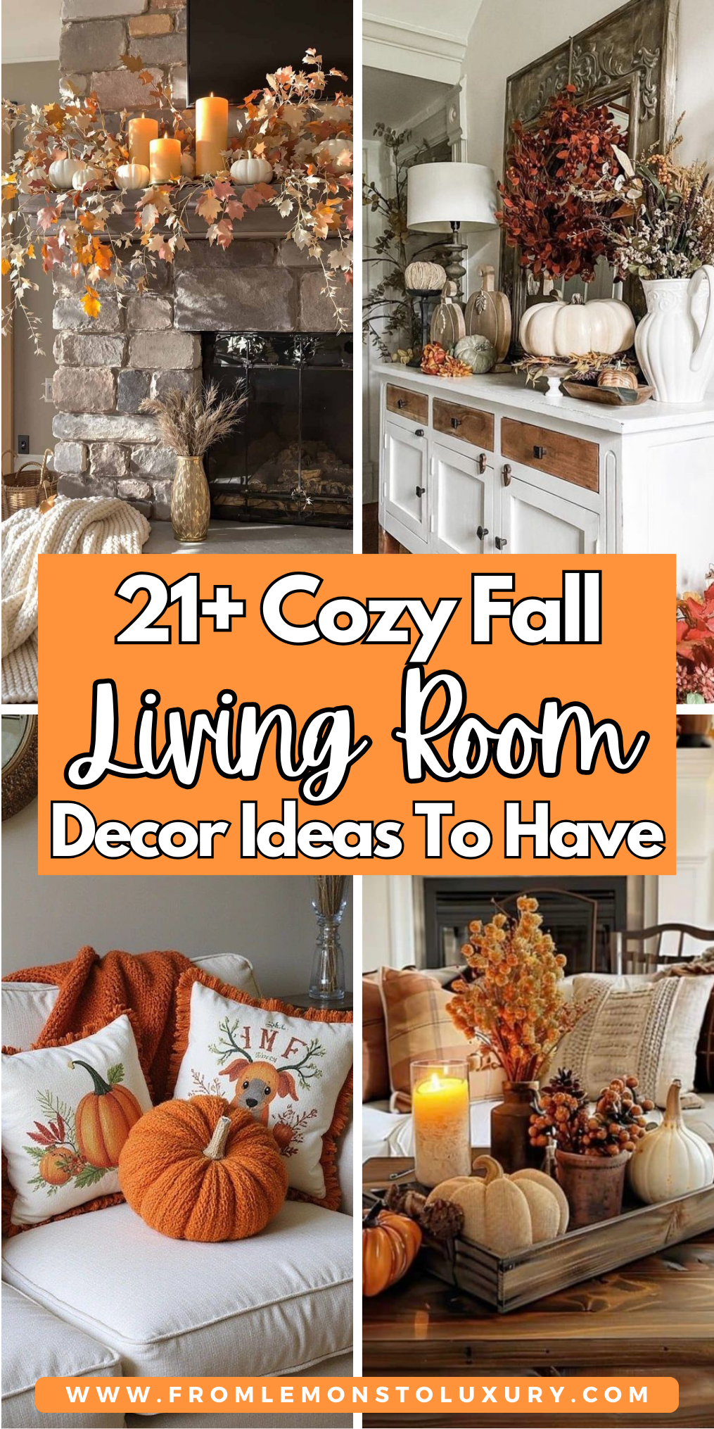 21+ Cozy Fall Living Room Decor Ideas for a Warm Home - From Lemons To ...