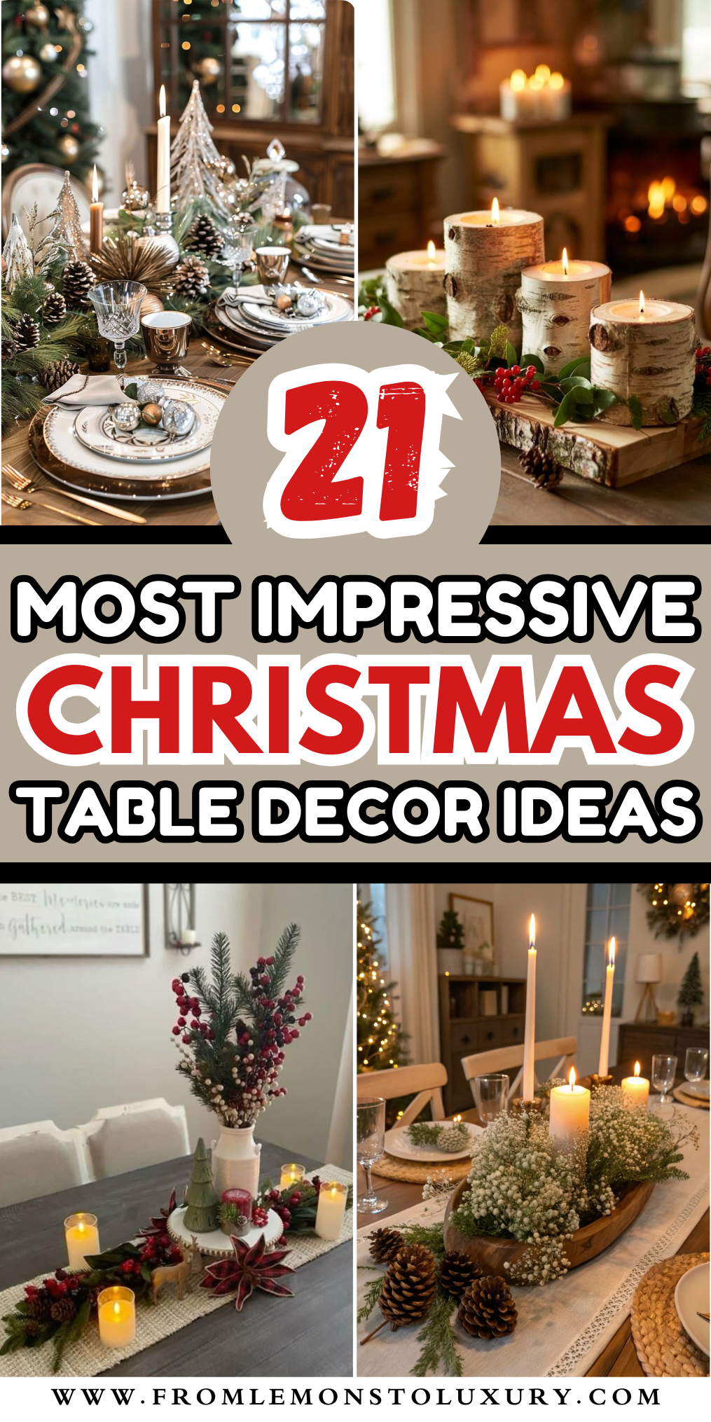 21+ Festive Christmas Table Decor Ideas For Holiday Dining - From ...