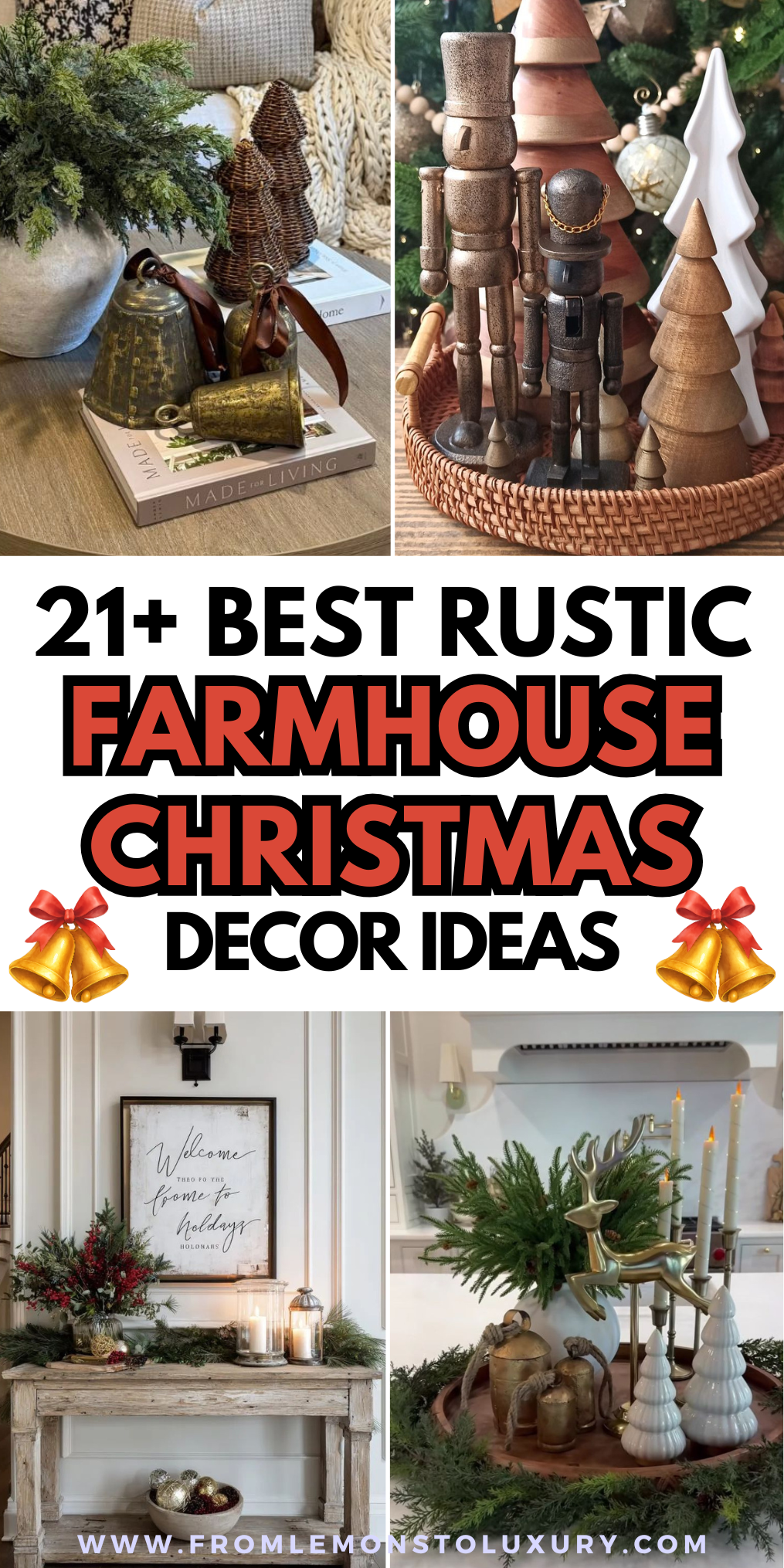 21+ Insanely Good Rustic Farmhouse Christmas Decor Tips for a Warm ...