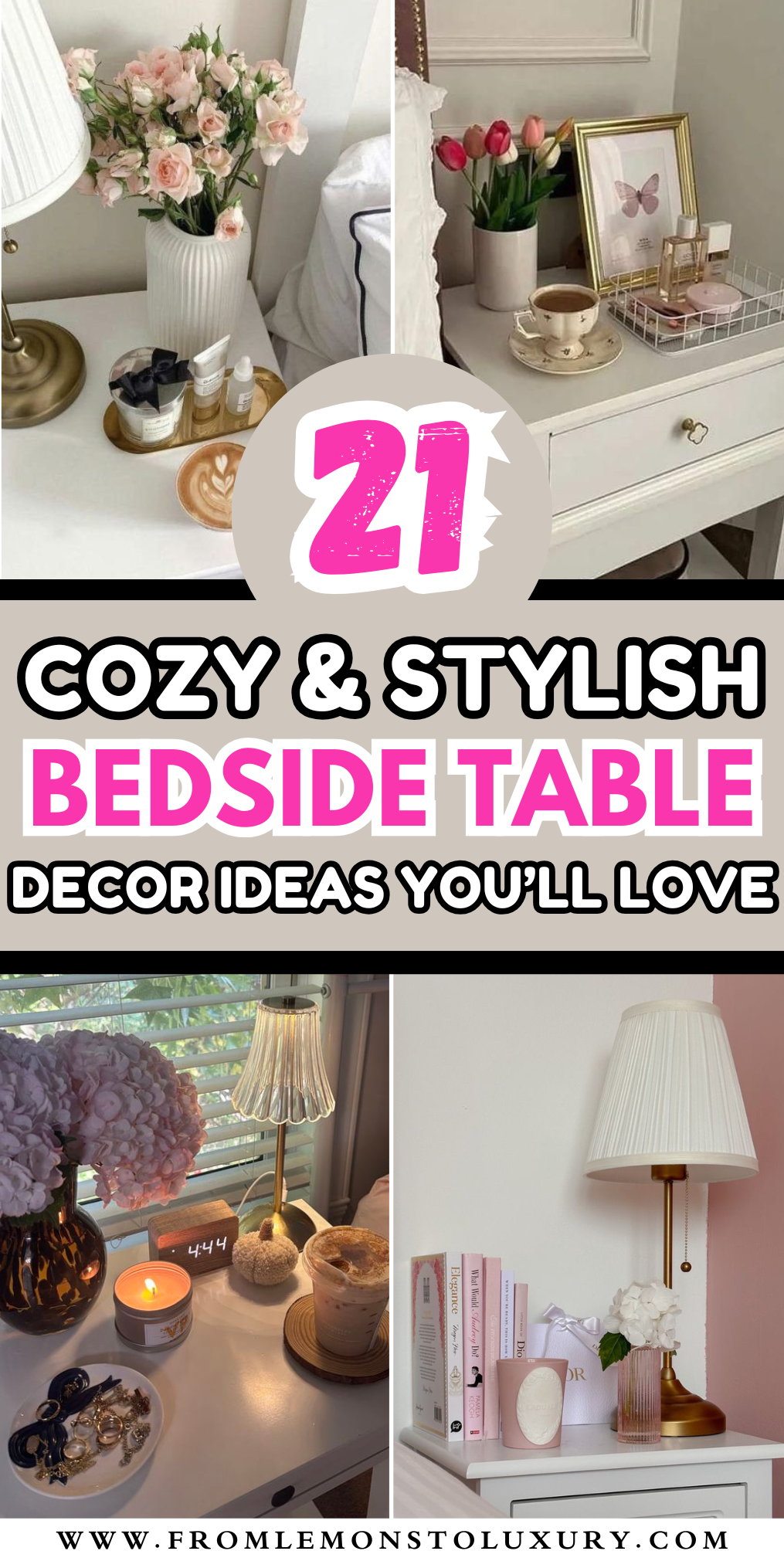 21+ Simple And Clever Bedside Table Decor Ideas For A Cozy Bedroom Look ...